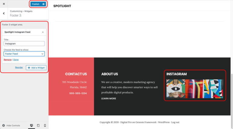 How To Display an Instagram Feed in a WordPress Footer • Spotlight