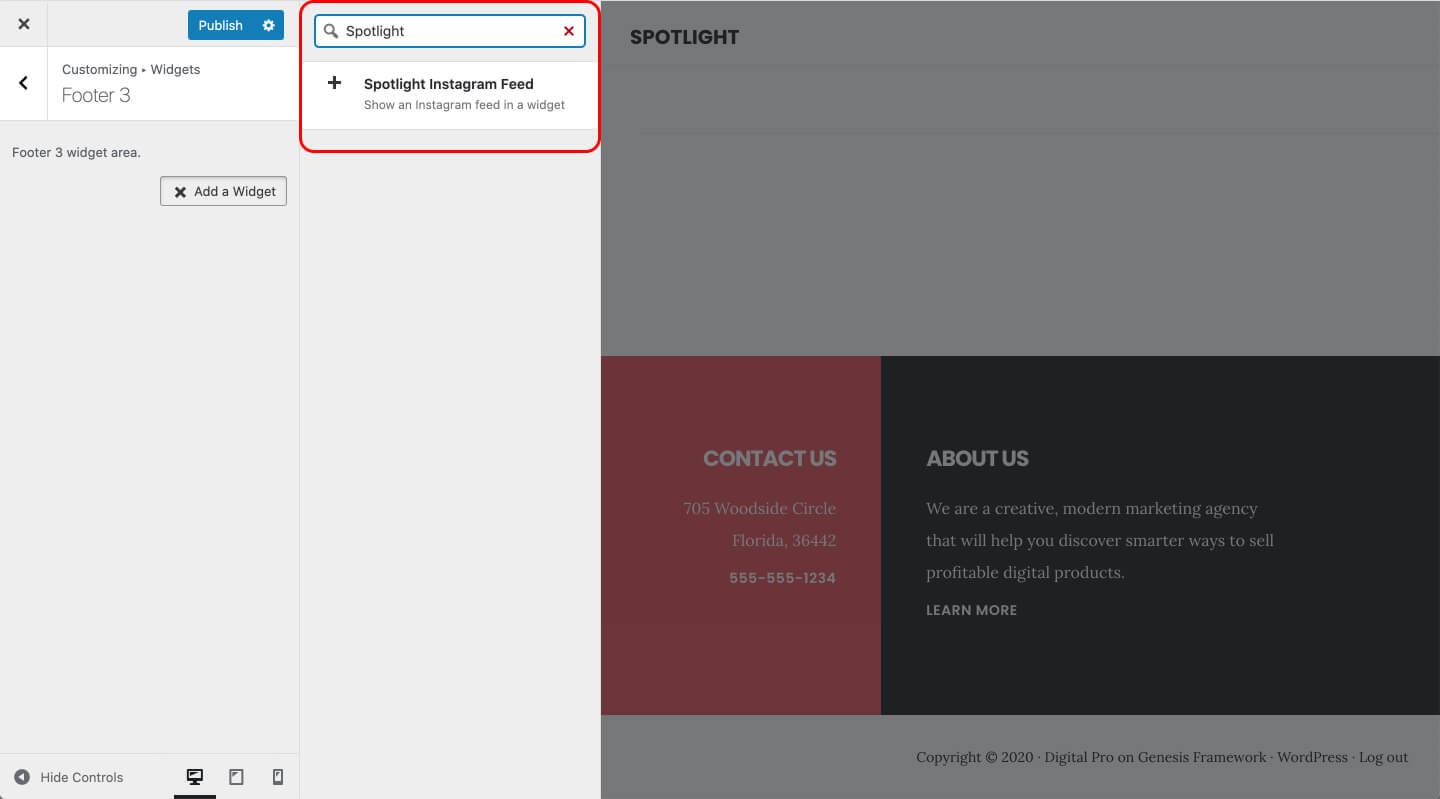 How To Display an Instagram Feed in a WordPress Footer • Spotlight